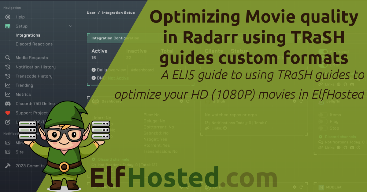 Optimizing Movie quality in Radarr using TRaSH guides custom formats ...