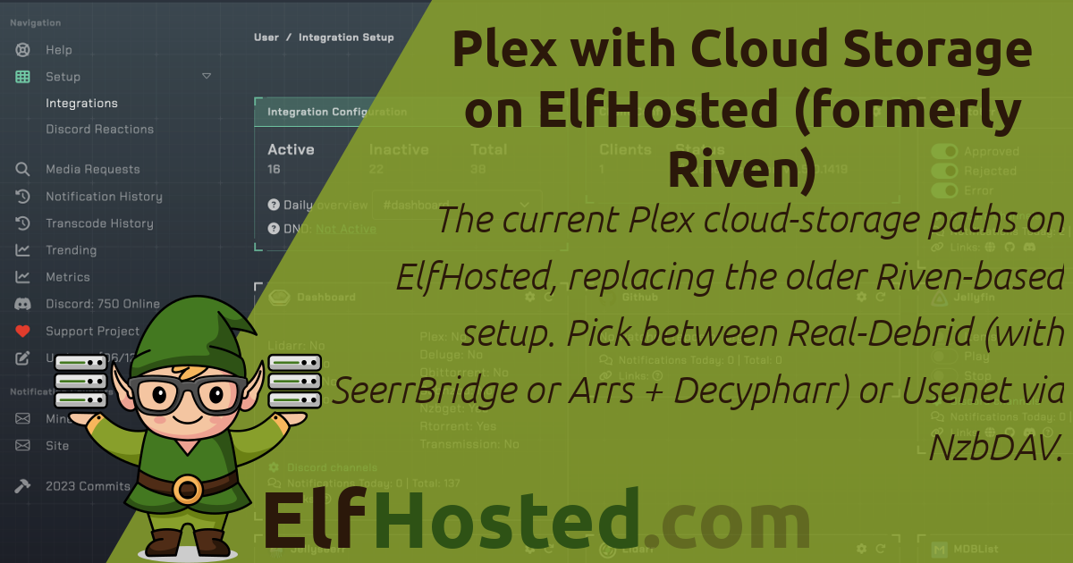 Plex with Cloud Storage on ElfHosted (formerly Riven)